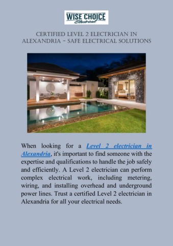 Level 2 Electrician Alexandria and Burwood - Wise Choice Electrical - Page 1 - 2 | Flip PDF ...