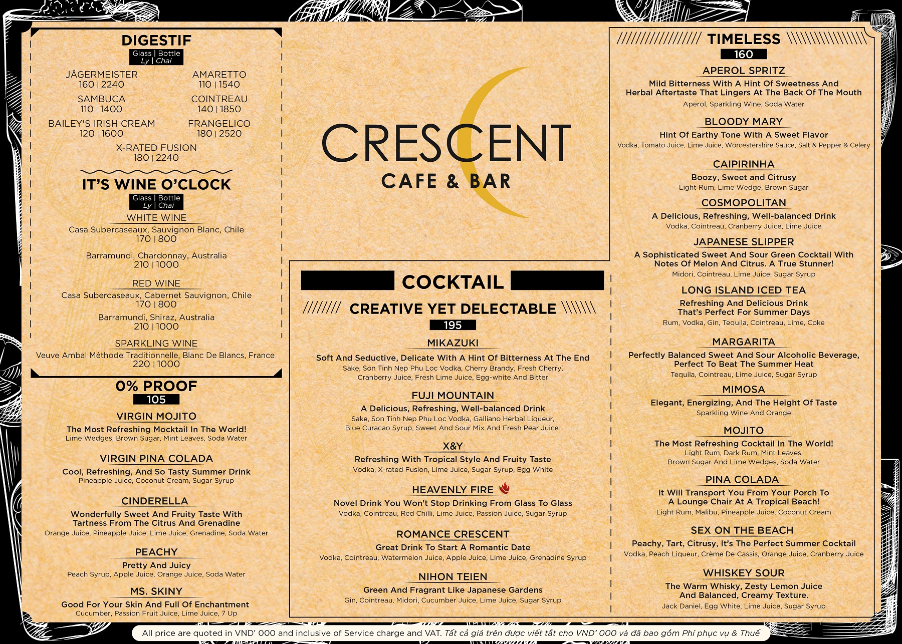 Crescent Cafe & Bar Menu - Khánh Vy Nguyễn - Page 1 - 2 | Flip PDF ...