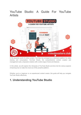 YouTube Studio: A Guide For YouTube Artists