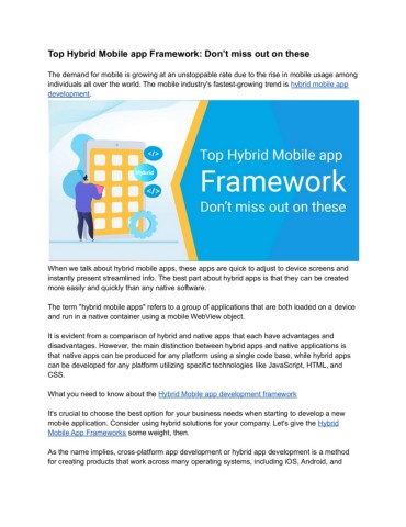 Top Hybrid Mobile app Framework_ Don’t miss out on these