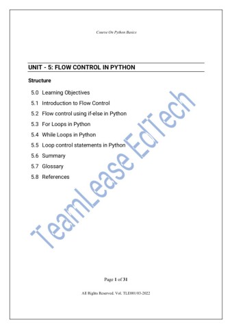5. Flow Control in Python - Teamlease Edtech Ltd (Amita Chitroda ...