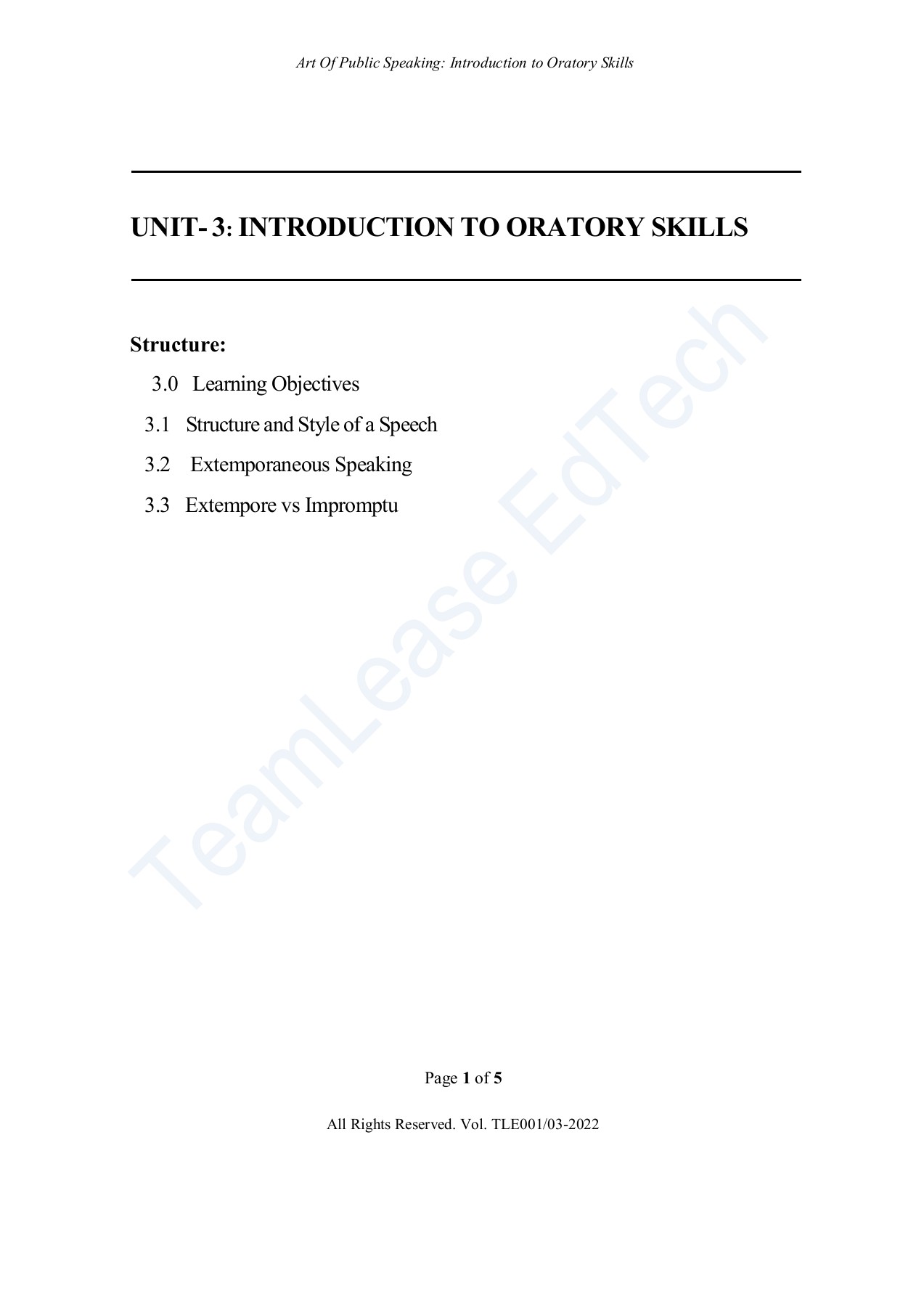 M3 Intro to Oratory Skills - Teamlease Edtech Ltd (Amita Chitroda ...
