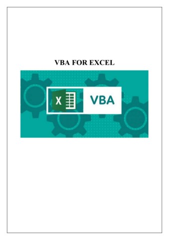 Student Learning Manual - VBA for Excel - Teamlease Edtech Ltd (Amita ...