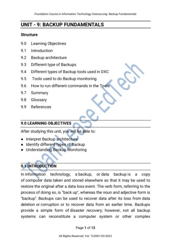 9. Backup Fundamentals - Teamlease Edtech Ltd (Amita Chitroda) - Page 1 ...