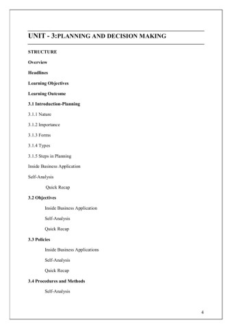 UNIT 3 - PLANNING AND DECISION MAKING - Teamlease Edtech Ltd (Amita ...