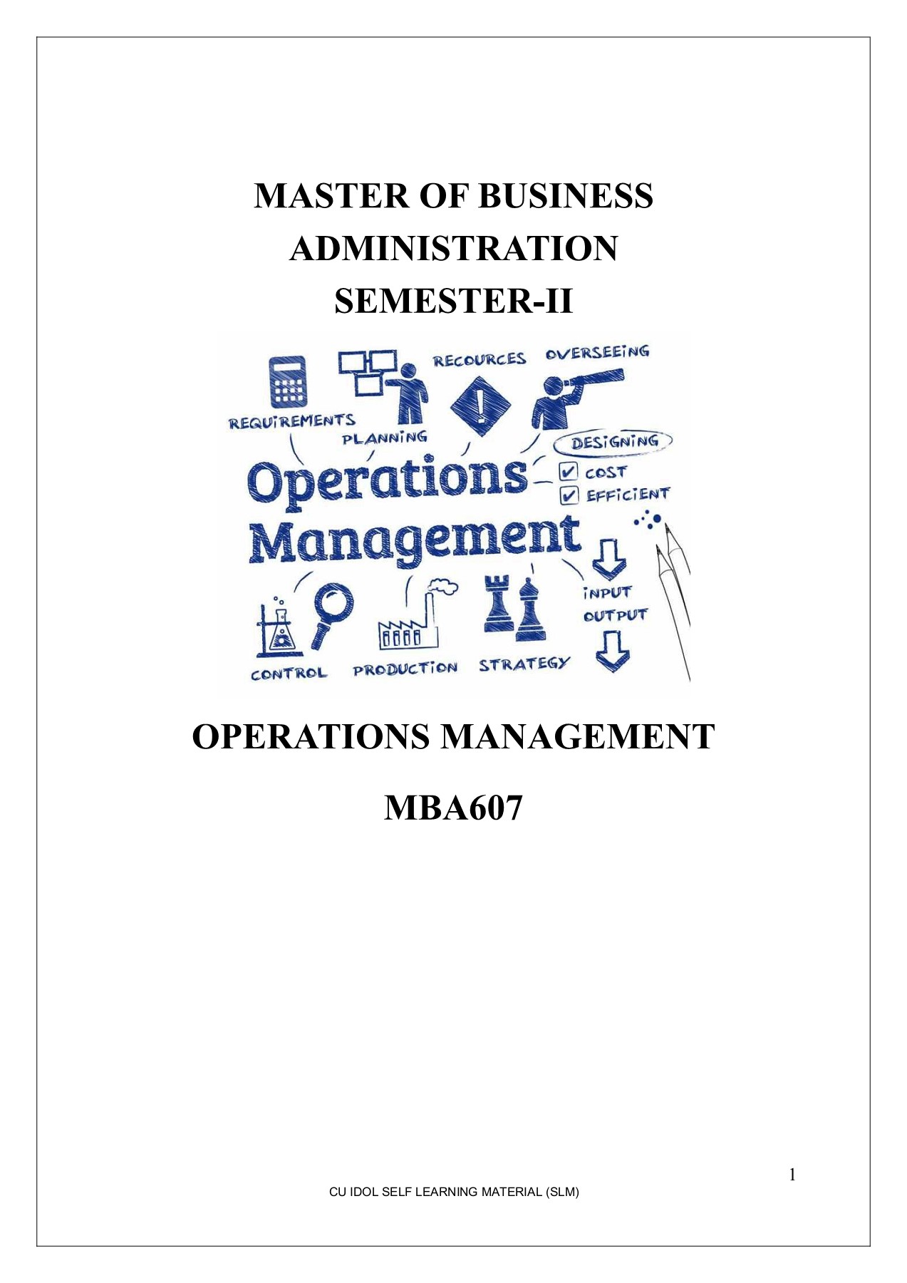 MBA607_Operations Management (1) - Teamlease Edtech Ltd (Amita Chitroda ...