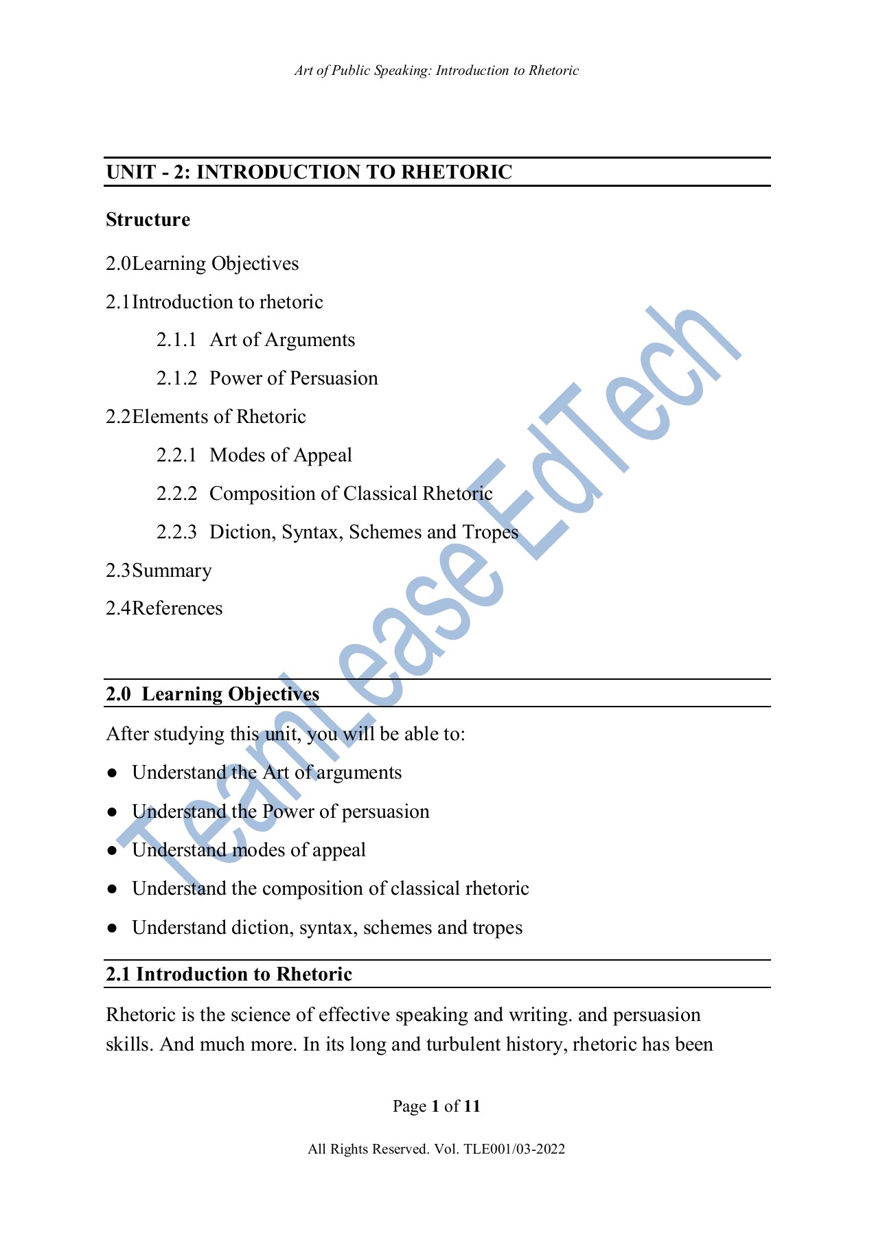 M2 Introduction to Rhetoric - Teamlease Edtech Ltd (Amita Chitroda ...