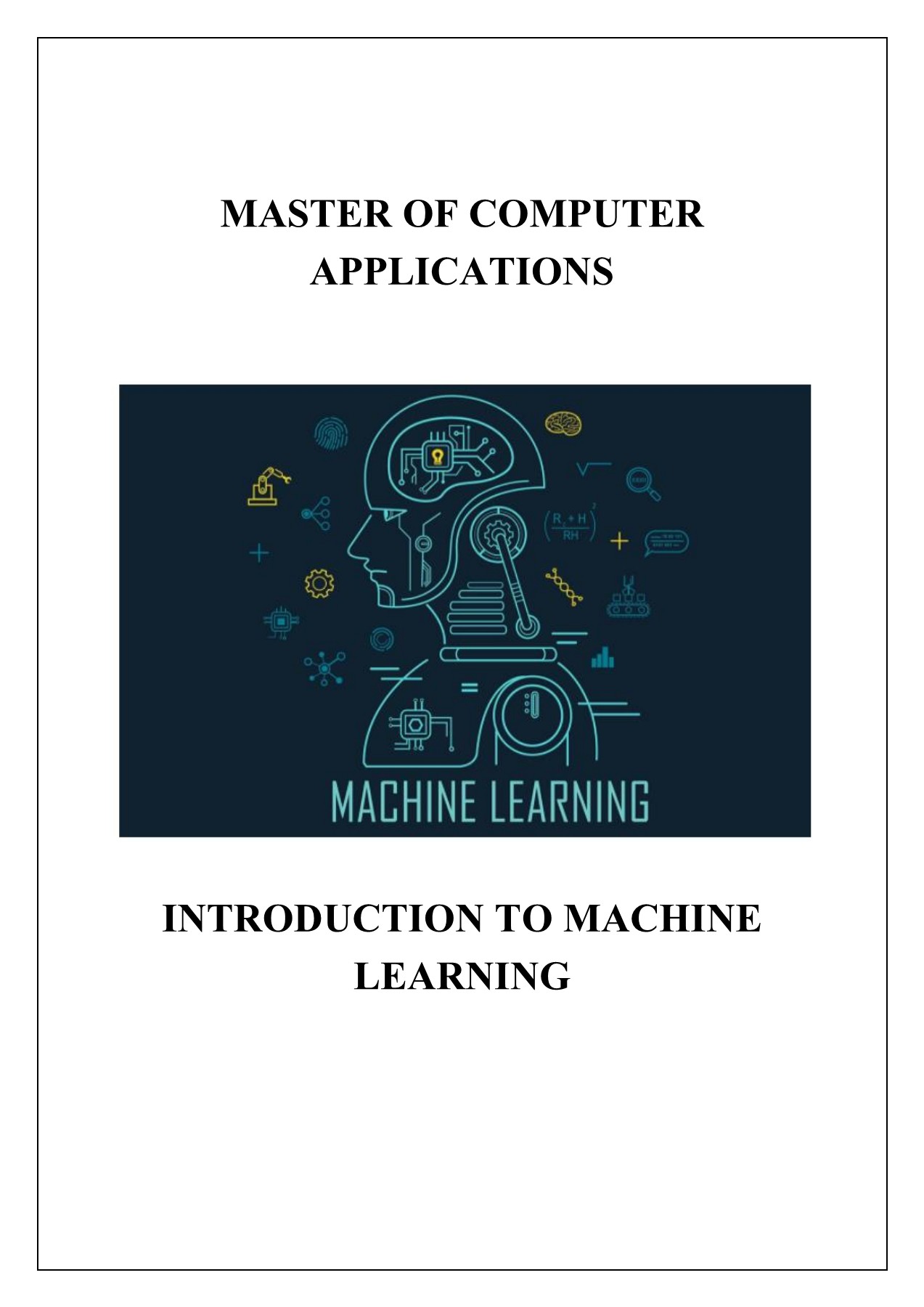 CU-MCA-SEM III-Introduction to Machine Learning - Second Draft (1 ...