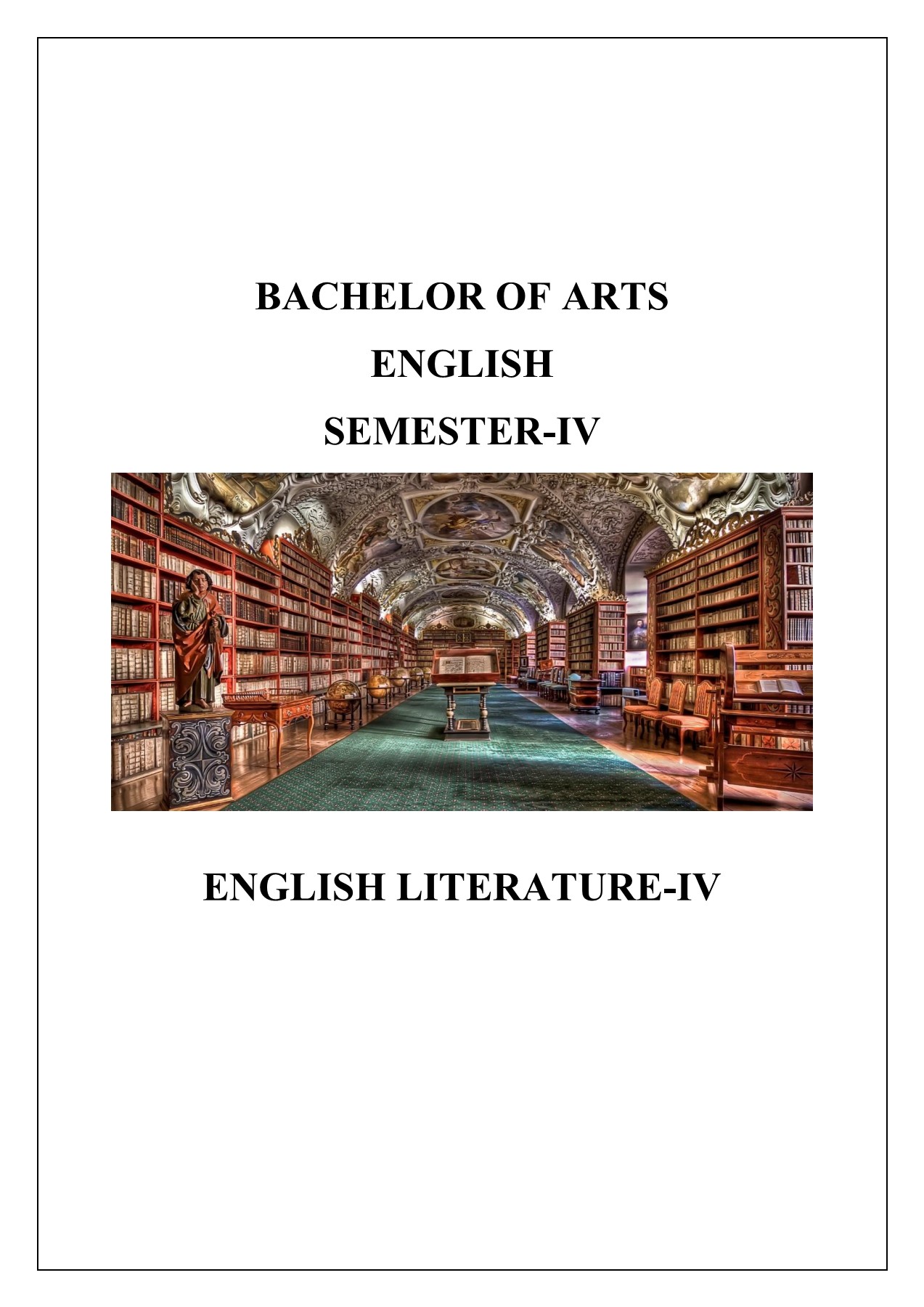CU-BA-Eng-SEM-IV-English literature-IV - Teamlease Edtech Ltd (Amita ...