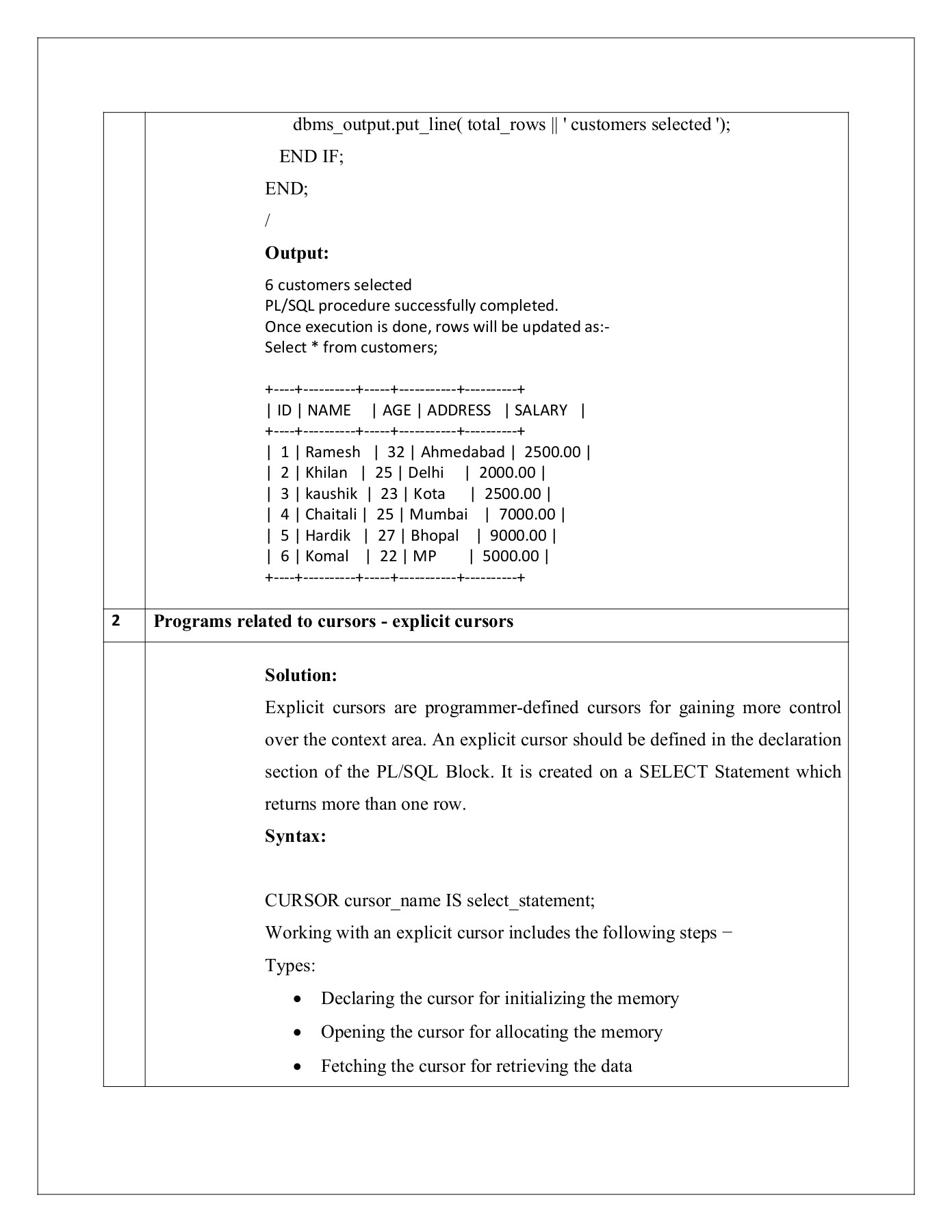 CU -MCA - Sem 2- ADBMS Practical Book - Teamlease Edtech Ltd (Amita ...