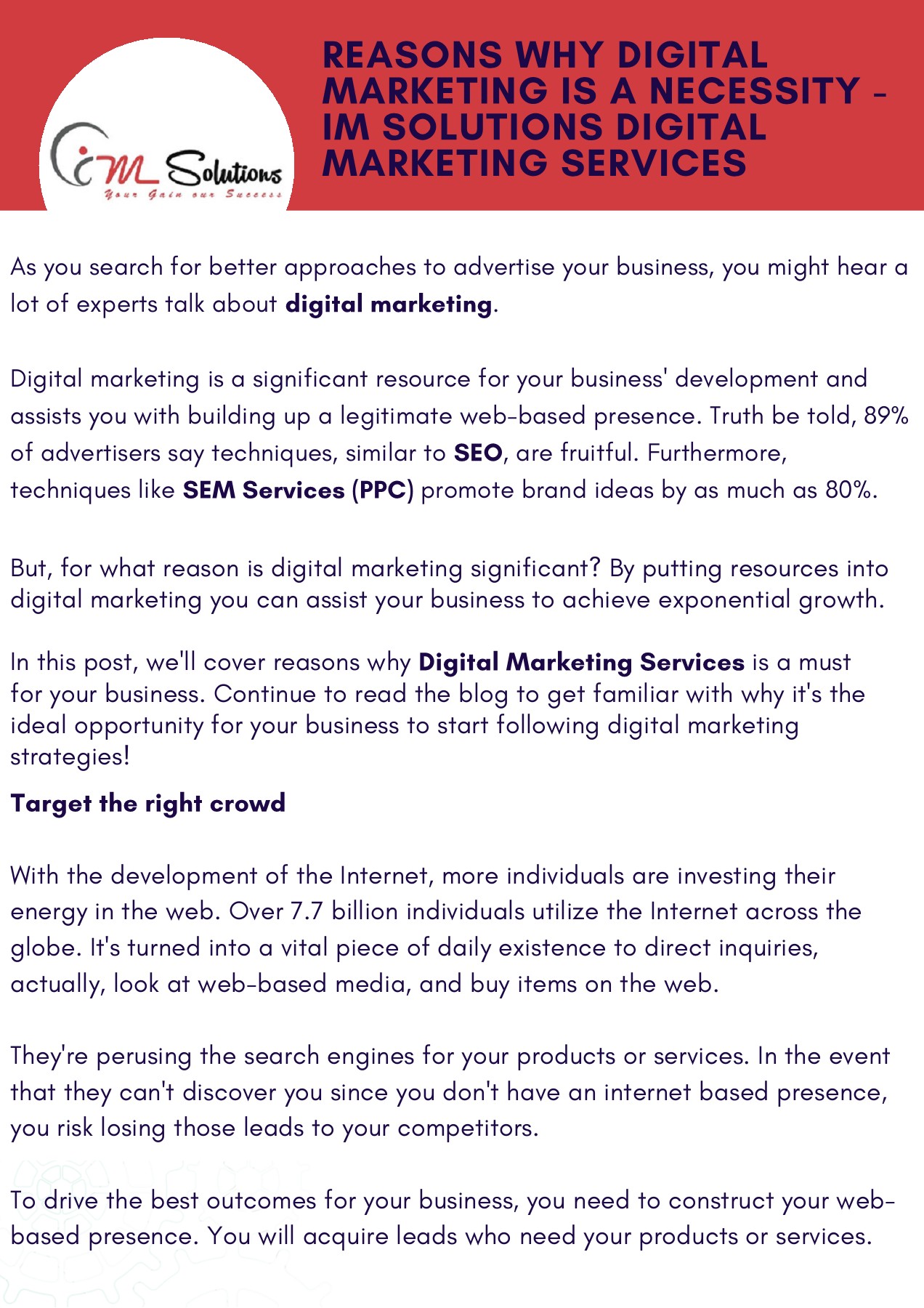 Digital Marketing Company in Bangalore | IM Solutions - imsolutions - Page 1 - 3 | Flip PDF ...