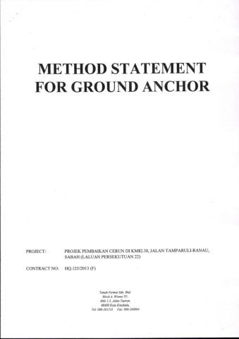 Method statement for ground anchor Km82.30 - ahmadnazrul.madri - Page 1 - 12 | Flip PDF Online ...
