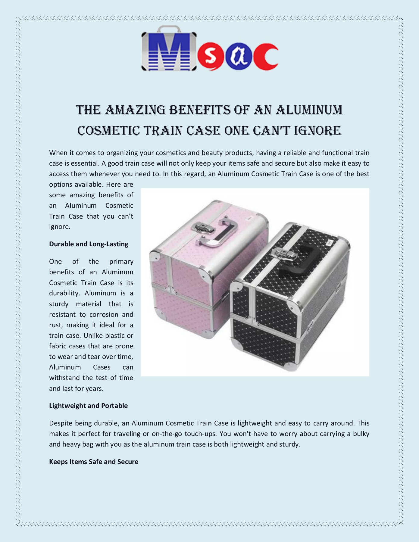 The Amazing Benefits Of An Aluminum Cosmetic Train Case One Can’t ...