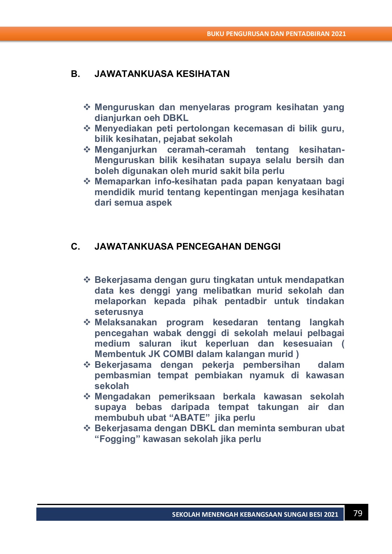 MANUAL PENGURUSAN SMKSB TAHUN 2021 - Nashimah Ar - Halaman 84 | PDF Online | PubHTML5