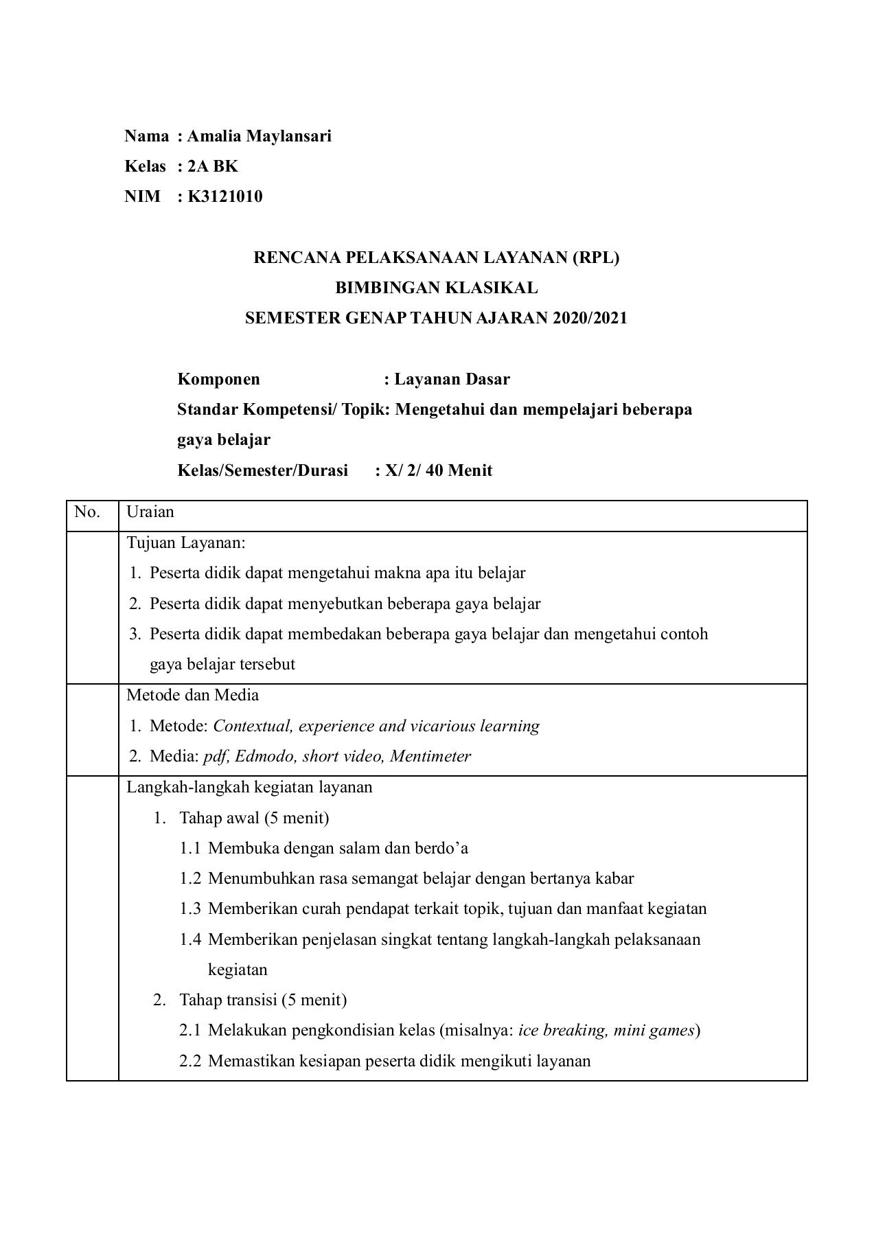 RPL & ACTION PLAN MEDIA BK - Amalia Maylansari - Kaca 1 - 7 | PDF Online | PubHTML5