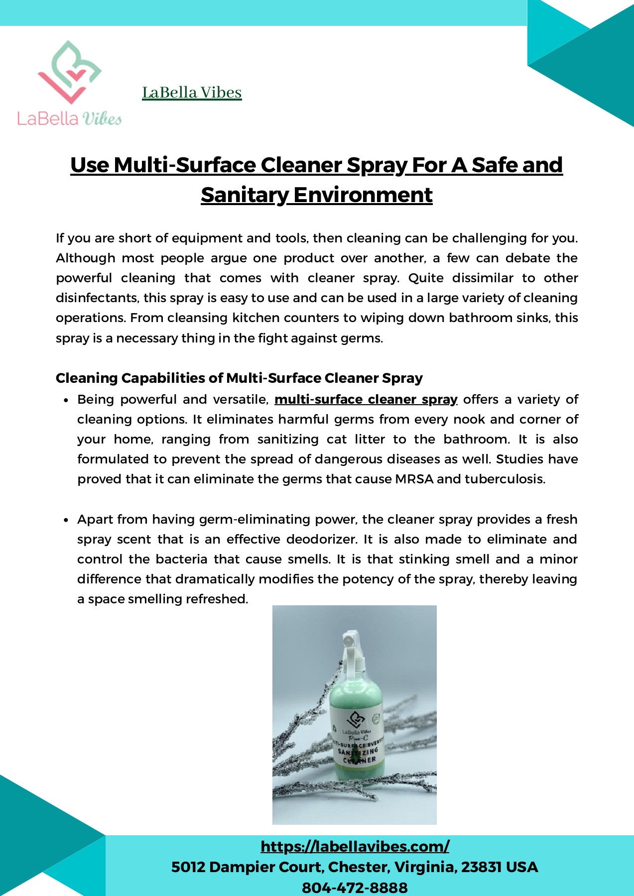 Use Multi-Surface Cleaner Spray For A Safe and Sanitary Environment ...