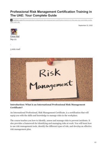 Professional Risk Management Certification Training in The UAE (1)