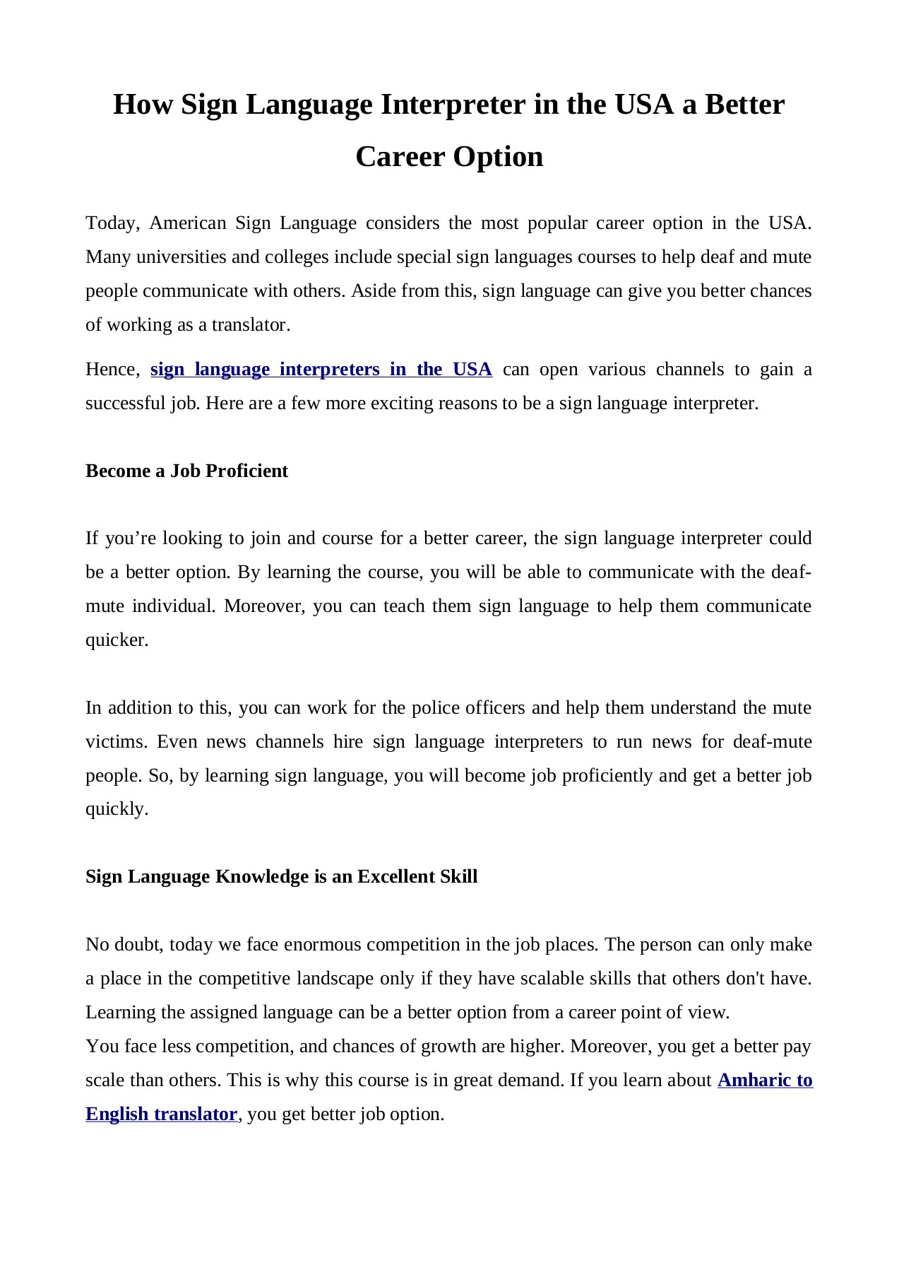 How Sign Language Interpreter in the USA a Better Career Option ...