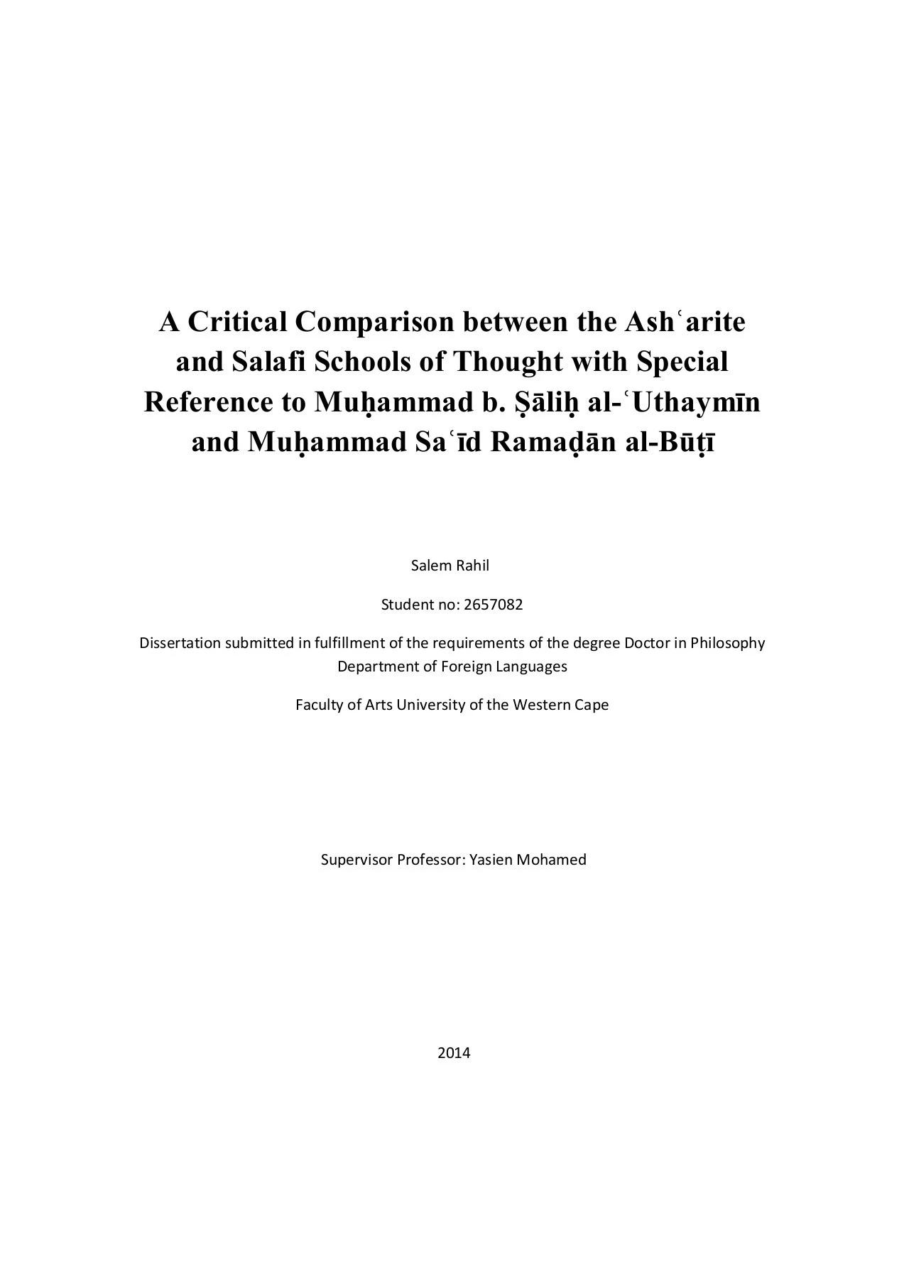 A Critical Comparison between the Asharite - salemfaraj1971 - Page 1 ...