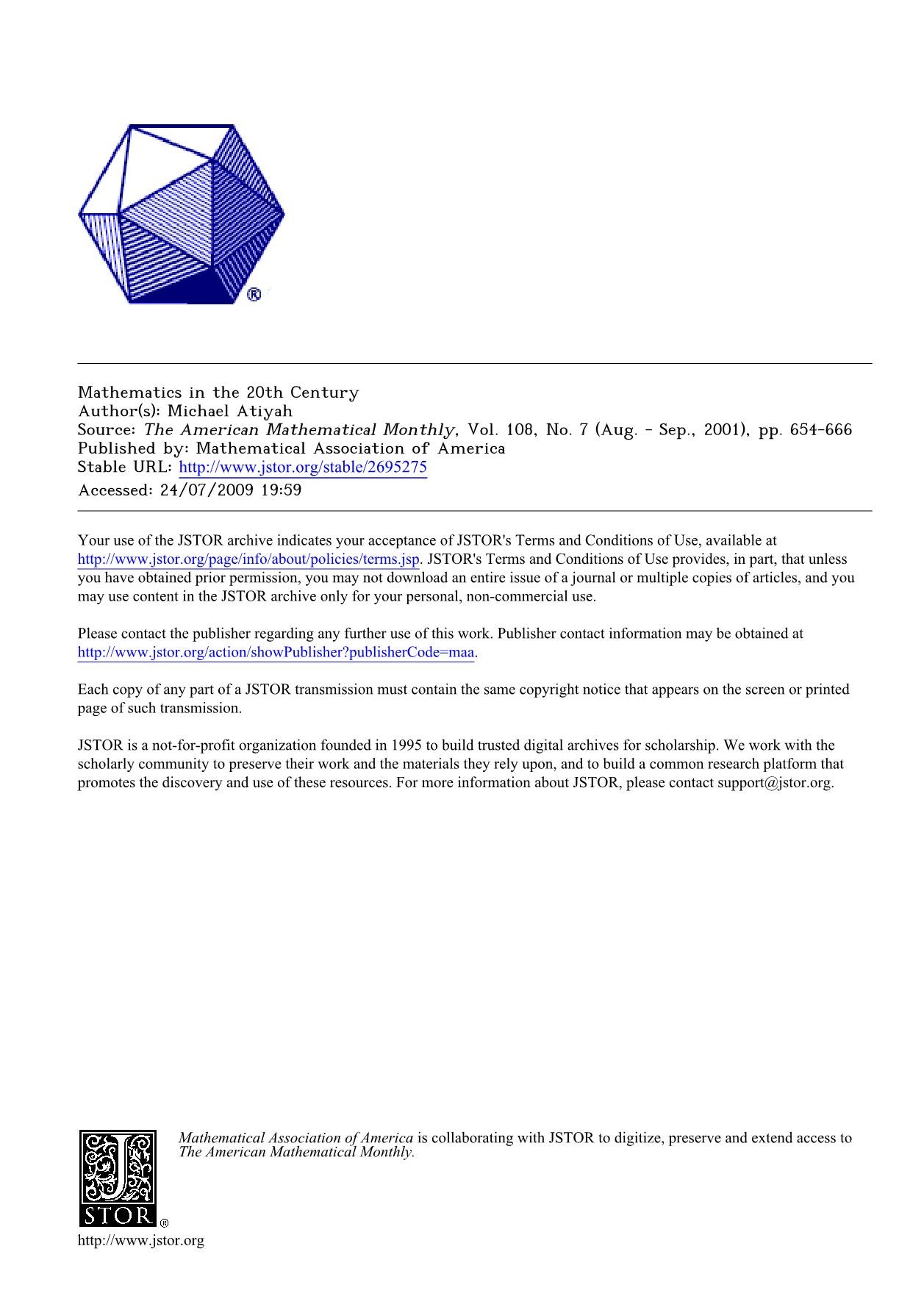 Atiyah 20th century mathematics - cliamb.li - Page 1 - 14 | Flip PDF ...