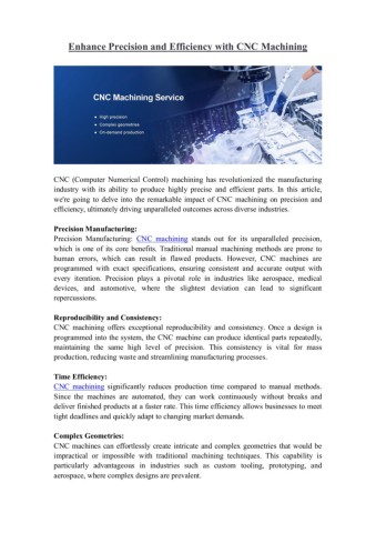 Enhance Precision and Efficiency with CNC Machining - RPWORLD - Page 1 - 2 | Flip PDF Online ...