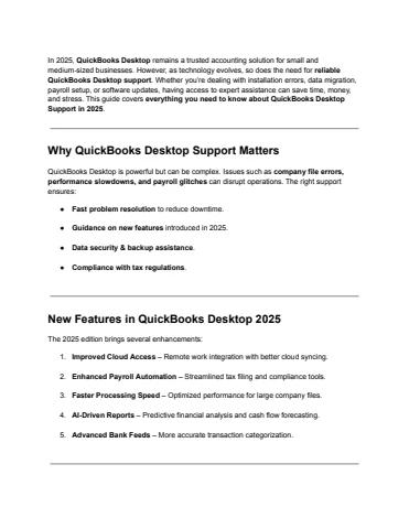 QuickBooks Desktop Support 2025