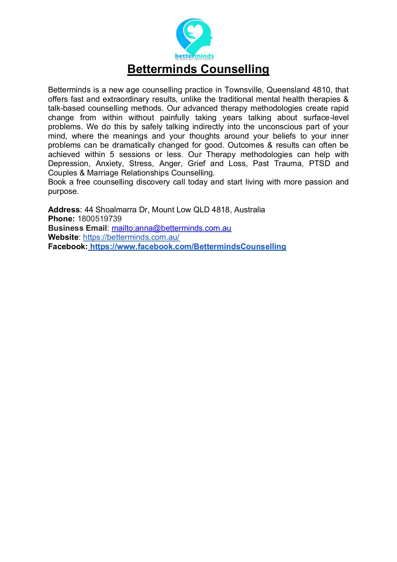 Betterminds Counselling - bettermindscounselling - Page 1 - 1 | Flip PDF Online | PubHTML5