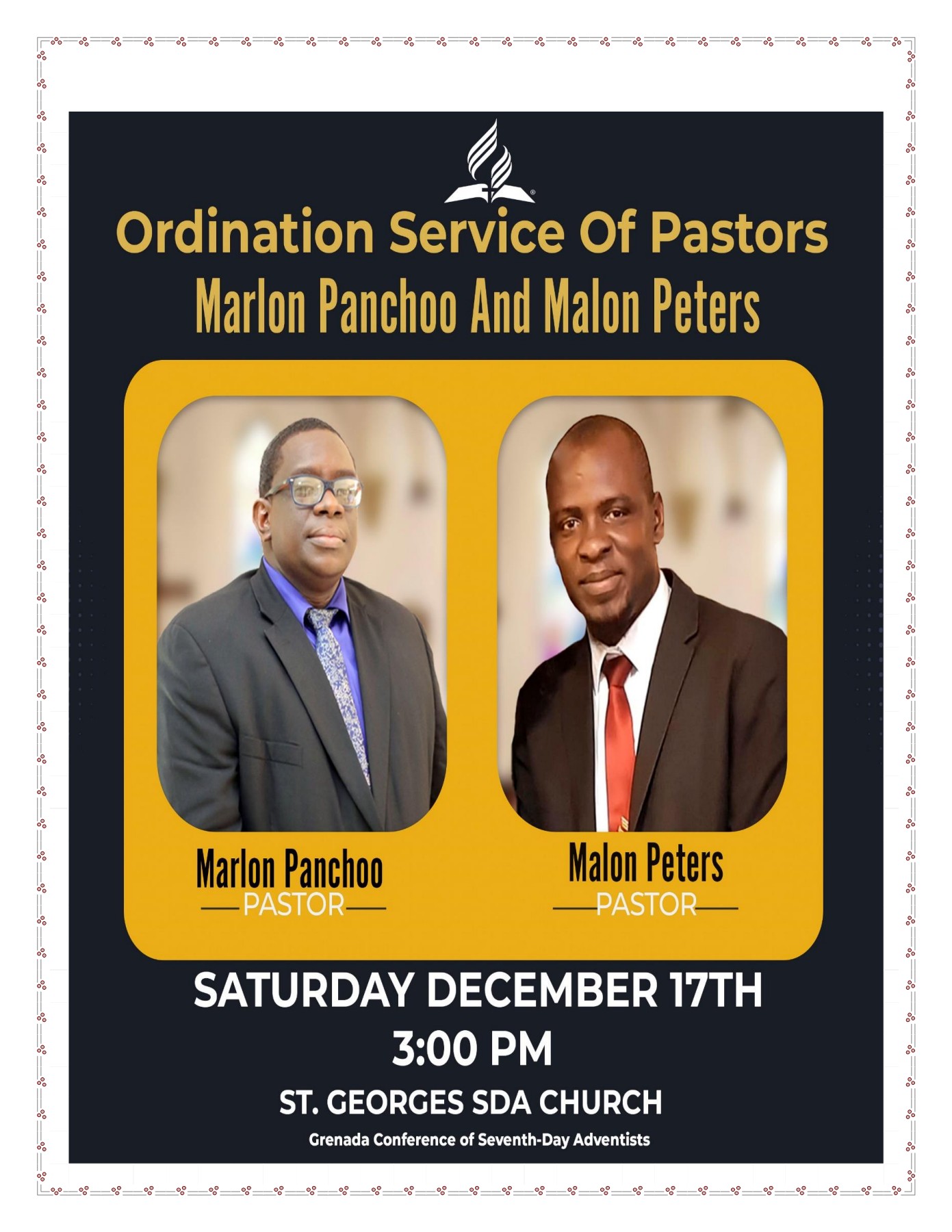 Ordination Service Pastors Peters & Panchoo - Craig Hillaire - Page 1 ...