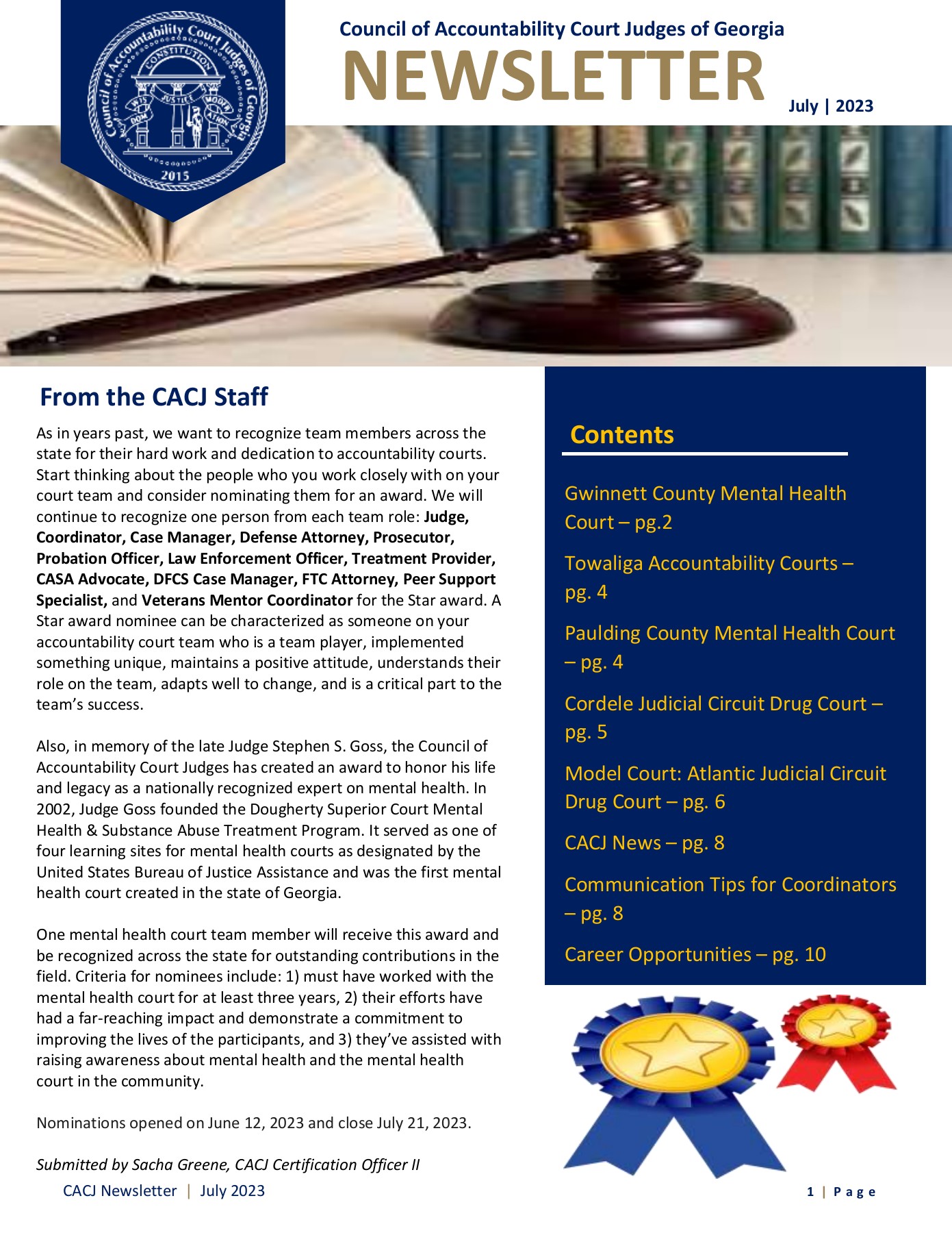 July 2023 Newsletter_Published - Council of Accountability Court Judges ...