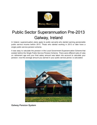 Public Sector Superannuation Pre-2013 Galway, Ireland