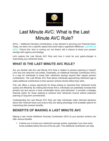 Last Minute AVC_ What is the Last Minute AVC Rule_