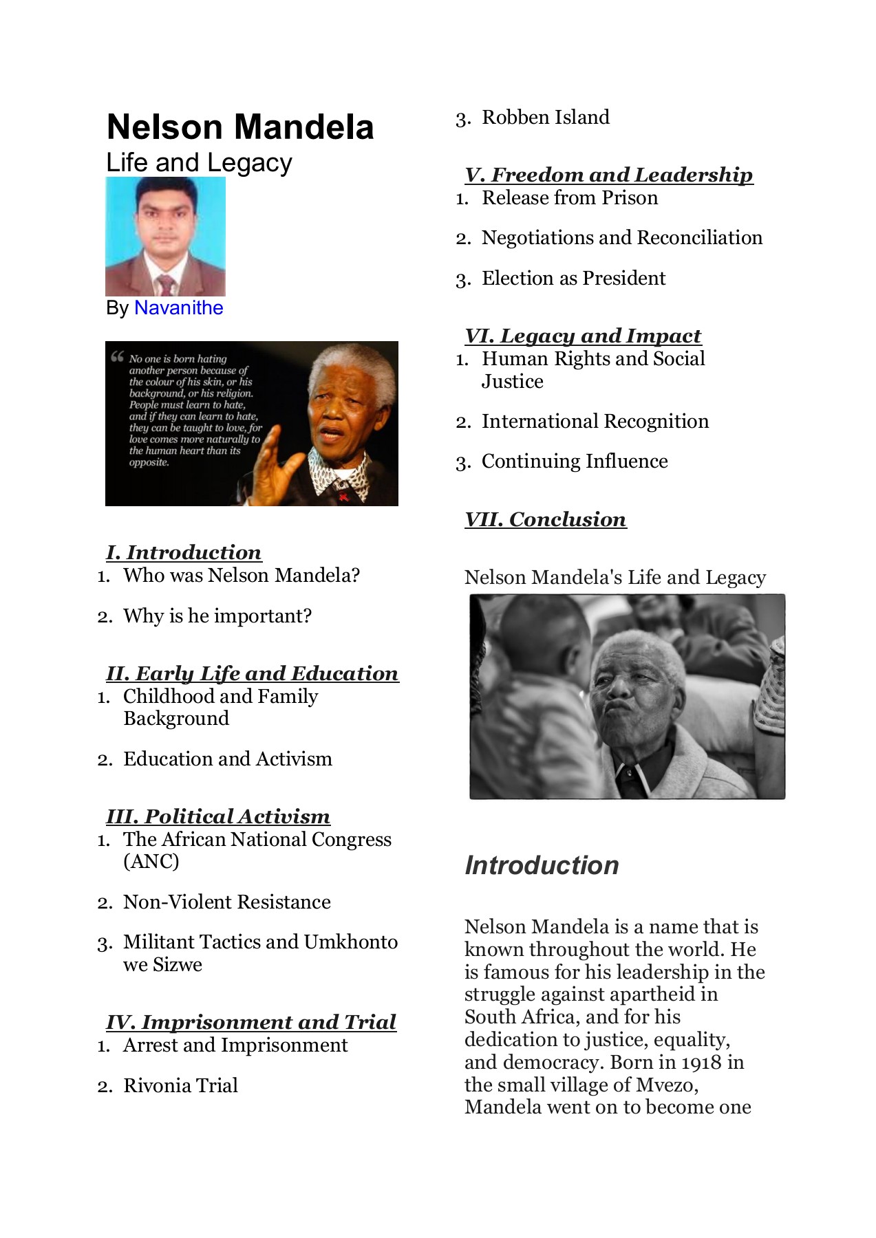 Nelson Mandela - Navanithe - Page 1 - 4 | Flip PDF Online | PubHTML5