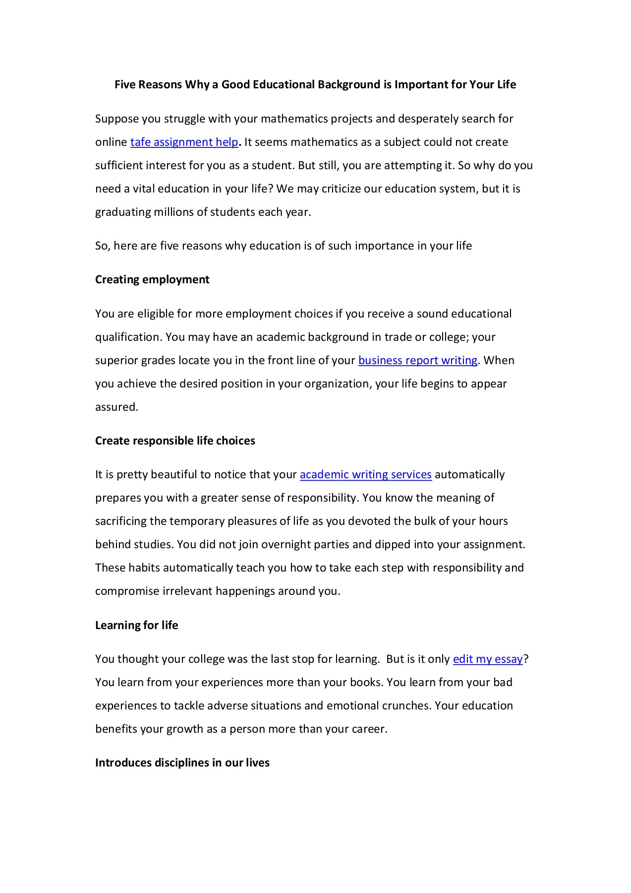 Five Reasons Why a Good Educational Background is Important for Your ...