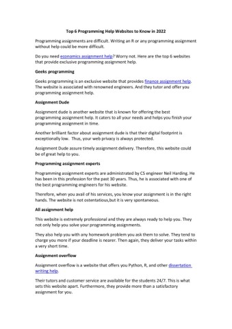 Top 6 Programming Help Websites to Know in 2022