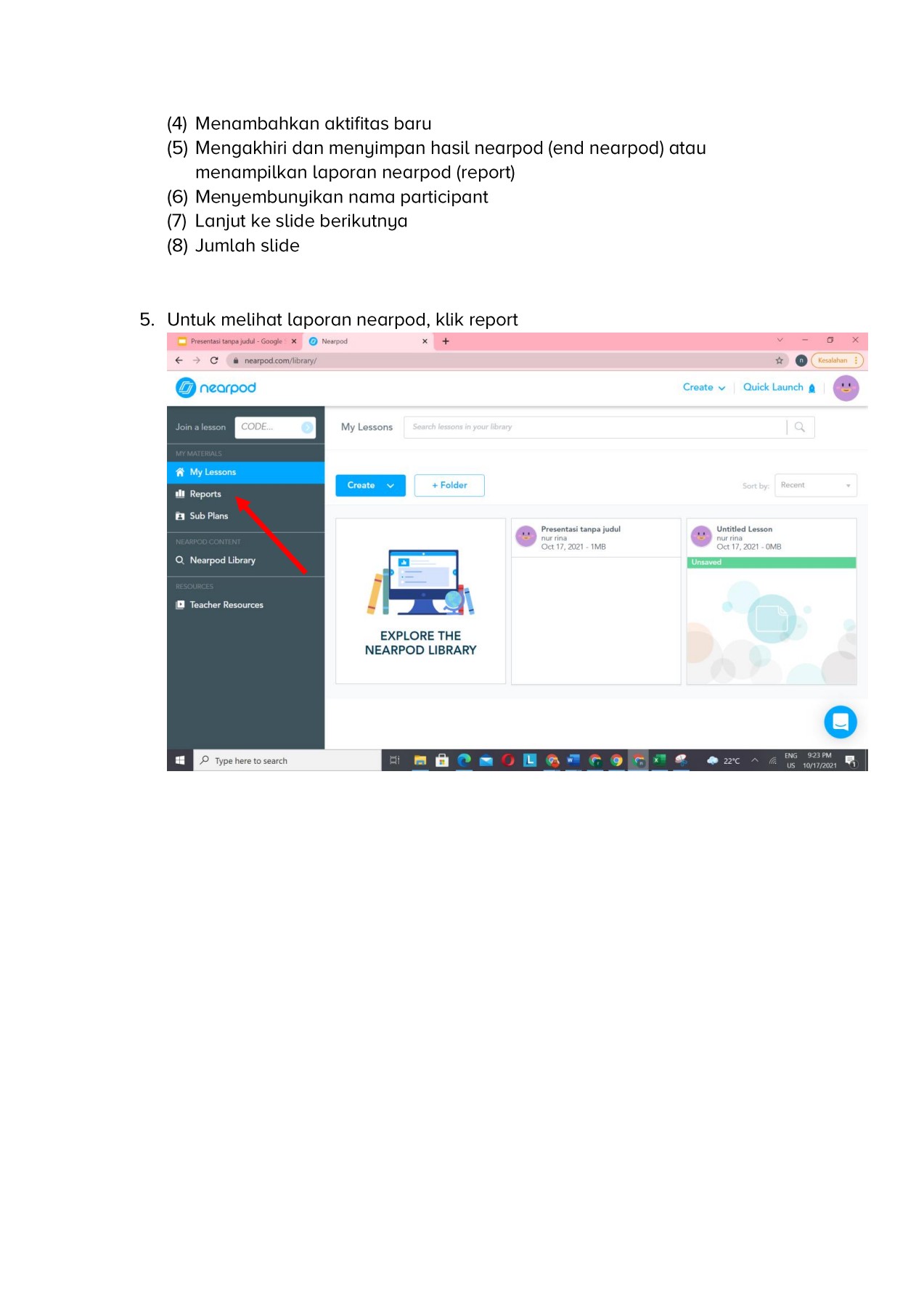 Buku Panduan Workshop Nearpod - Nia Sapari, M.Pd. - Halaman 33 | PDF Online | PubHTML5