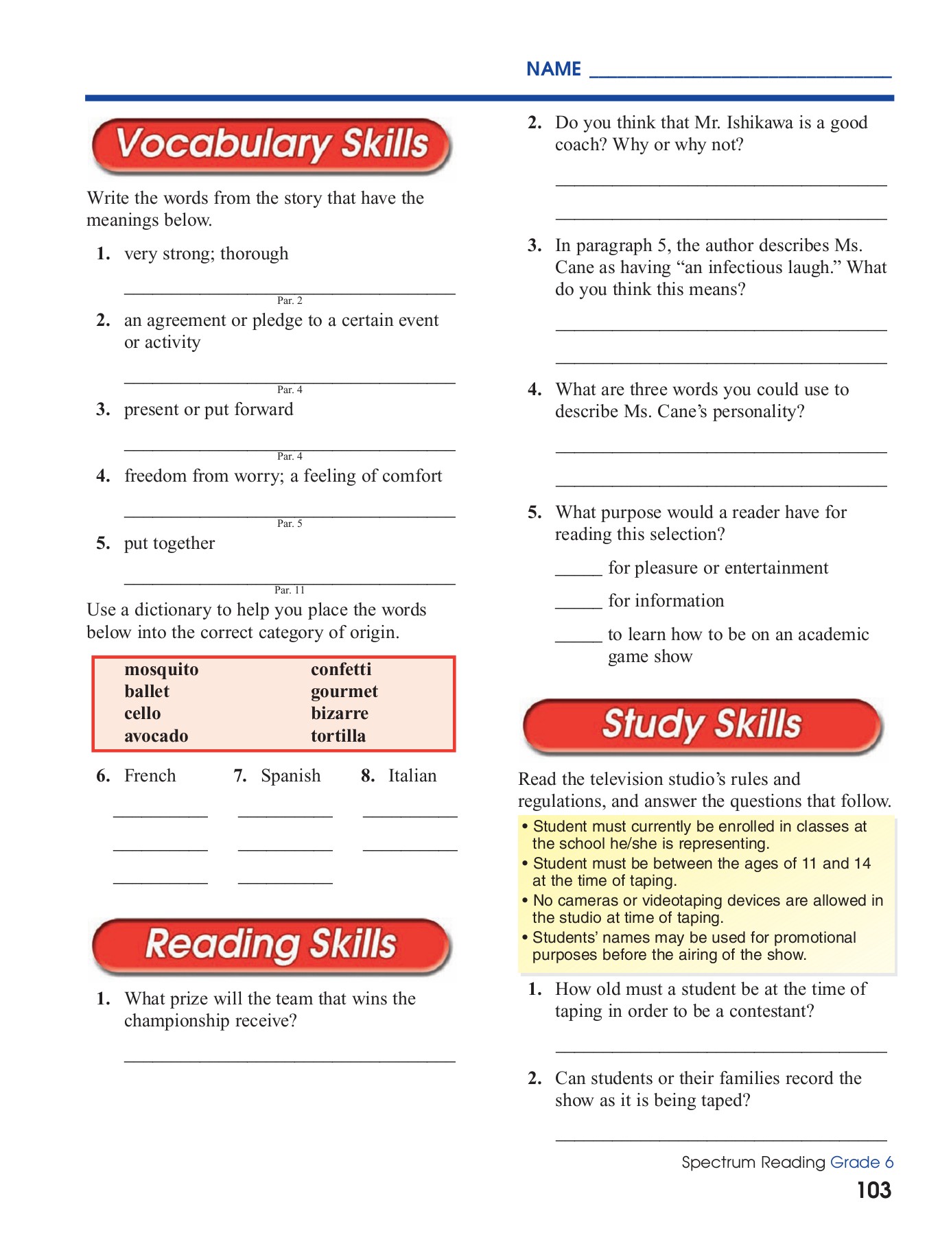 Reading Comprehension Book - Omkar Ghoshal 6D - Page 107 | Flip PDF ...