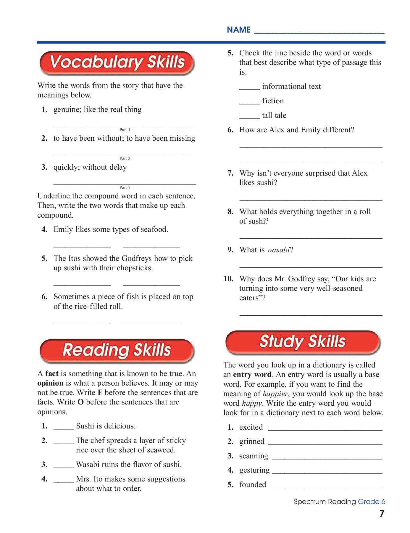 Reading Comprehension Book - Omkar Ghoshal 6D - Page 11 | Flip PDF ...