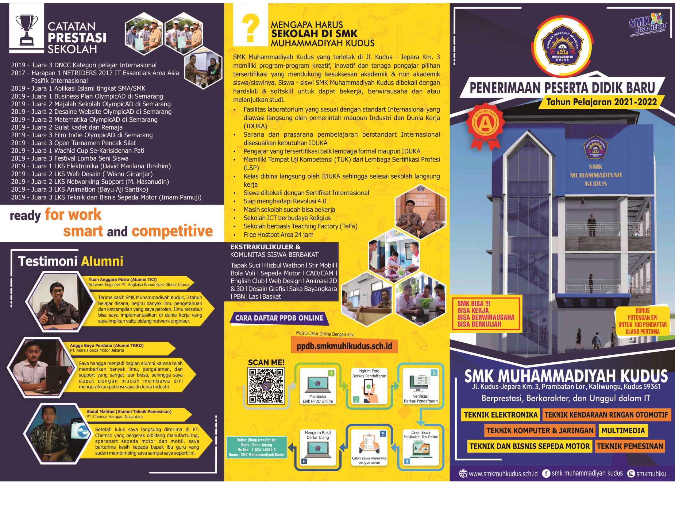 Brosur PPDB SMK Muh Kudus 2021 - multimedia.muhkudus - Halaman 1 - 2 | PDF Online | PubHTML5