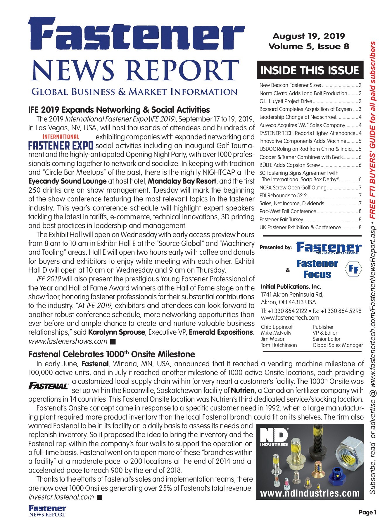 Fastener News Report August 19 2019 Issue Flip Edition - mcnulty - Page ...