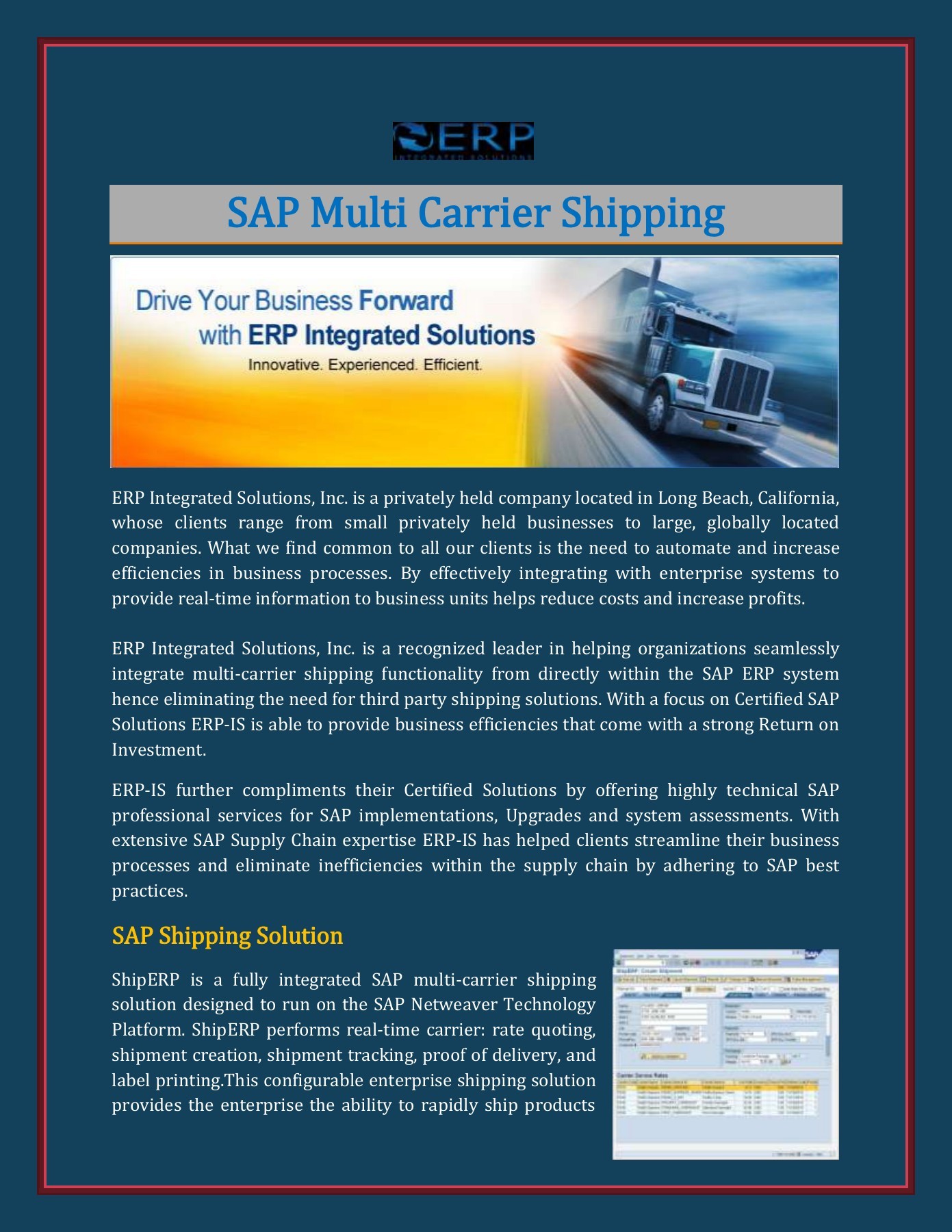 SAP Multi Carrier Shipping - erp-is - Page 1 - 3 | Flip PDF Online ...