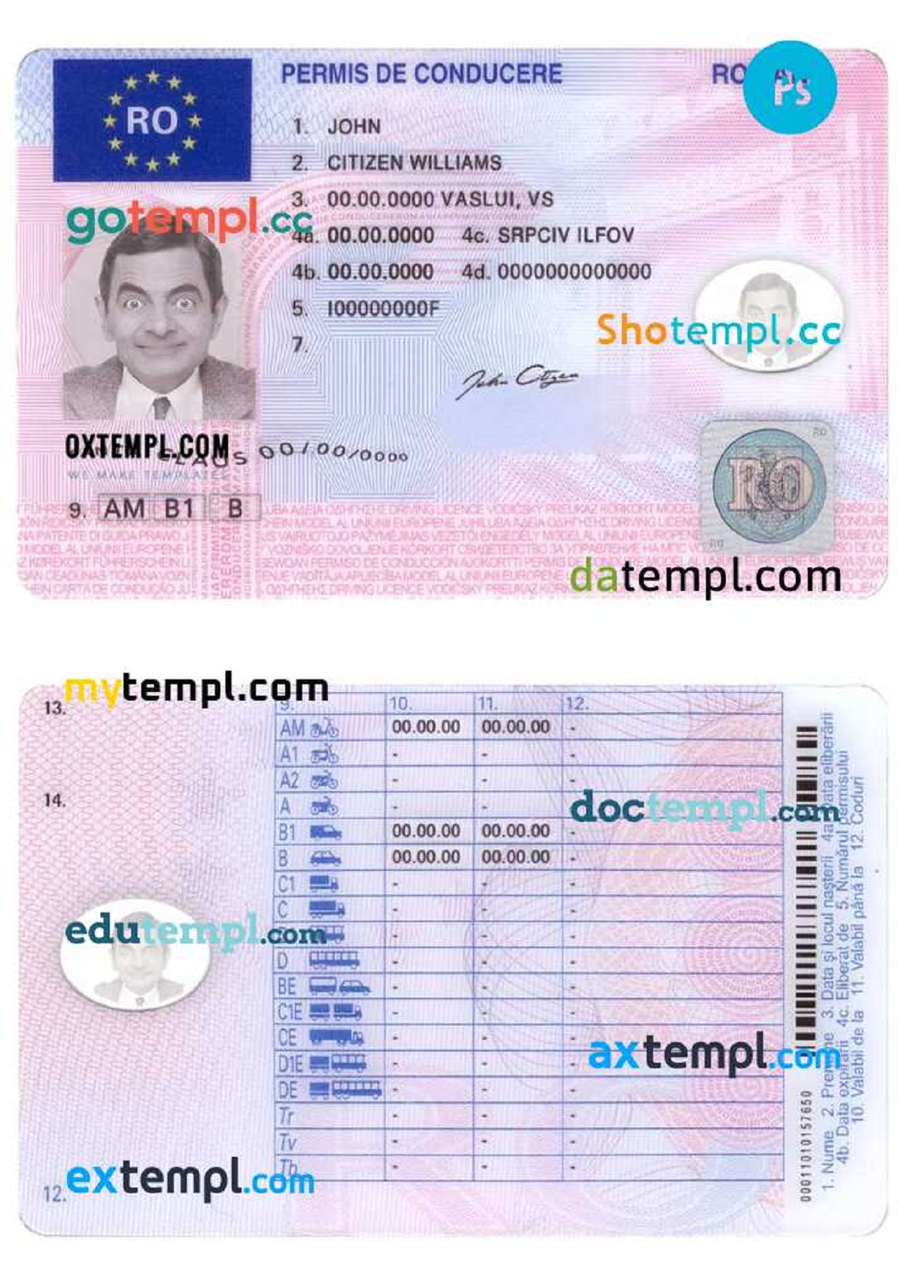 Romania driving license template in PSD format - goshoskpay - Page 1 ...