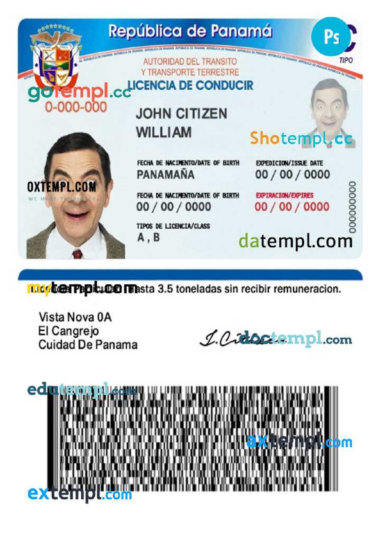 Panama driving license psd template - goshoskpay - Page 1 | Flip PDF ...