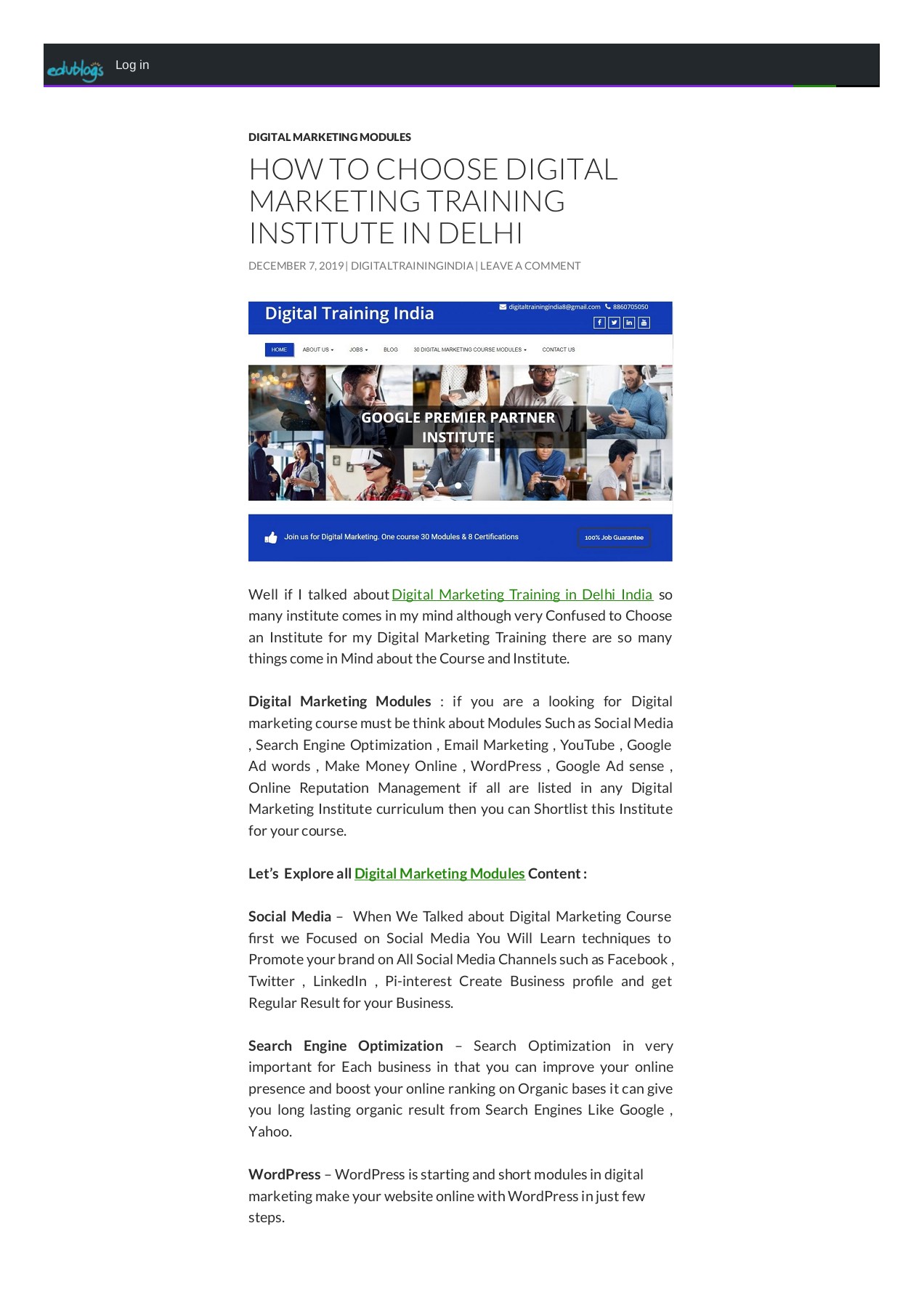 Digital Marketing Course In Delhi - digitaltrainingindiaseo - Page 1 ...