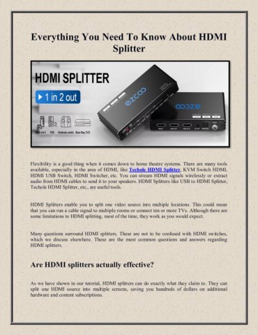 Everything You Need To Know About HDMI Splitter