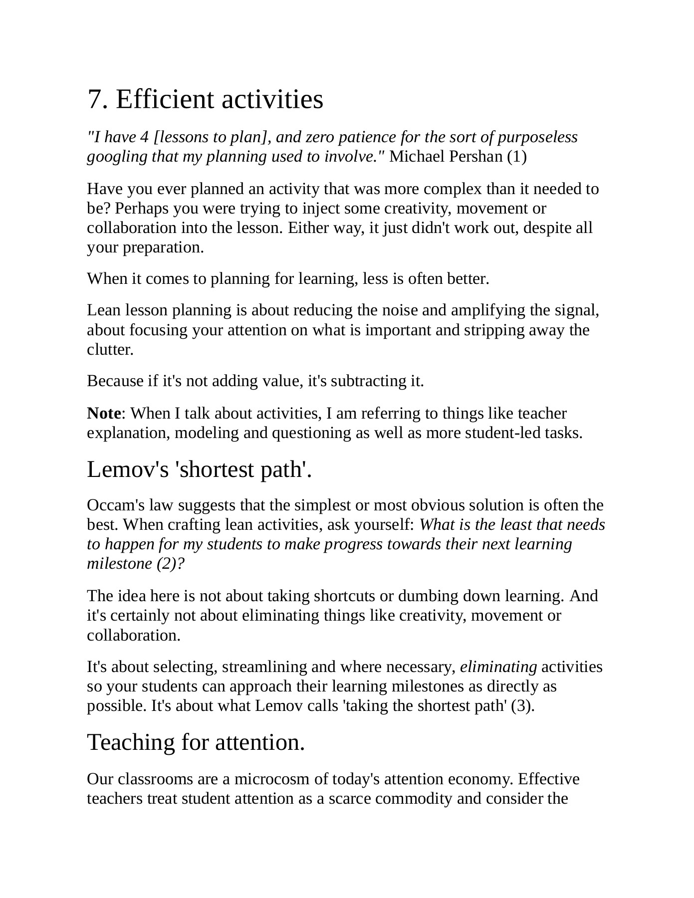 Lean Lesson Planning A practical approach to doing less and achieving ...