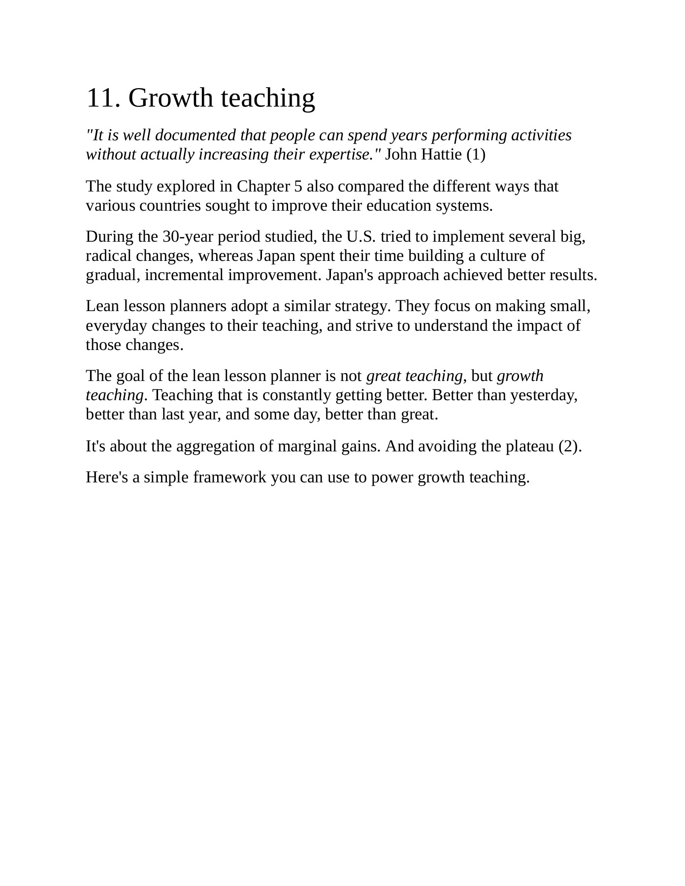 Lean Lesson Planning A practical approach to doing less and achieving ...