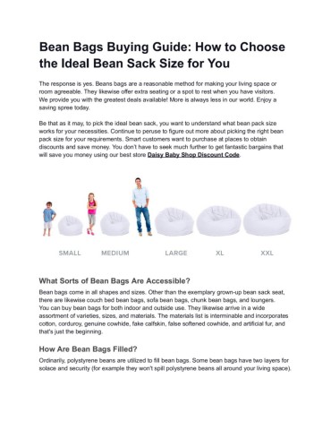 Bean Bags Buying Guide_ How to Choose the Ideal Bean Sack Size for You