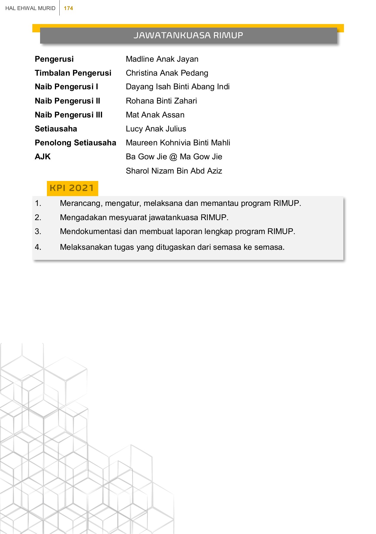 Buku Pengurusan SMK Pujut 2021 - Mary Ann - Muka Surat 182 | Membalik PDF Dalam talian | PubHTML5