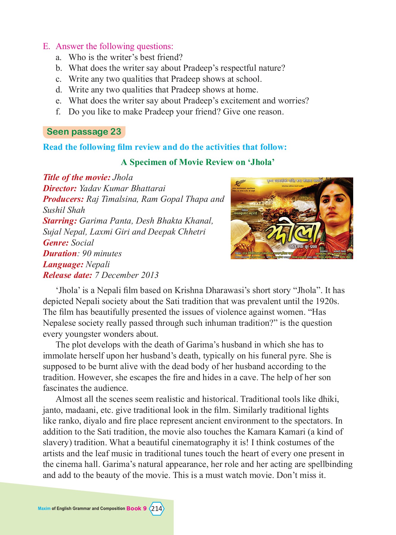 Maxim Grammar &Composition Book 9 - puskar chaudhary - Page 214 | Flip ...