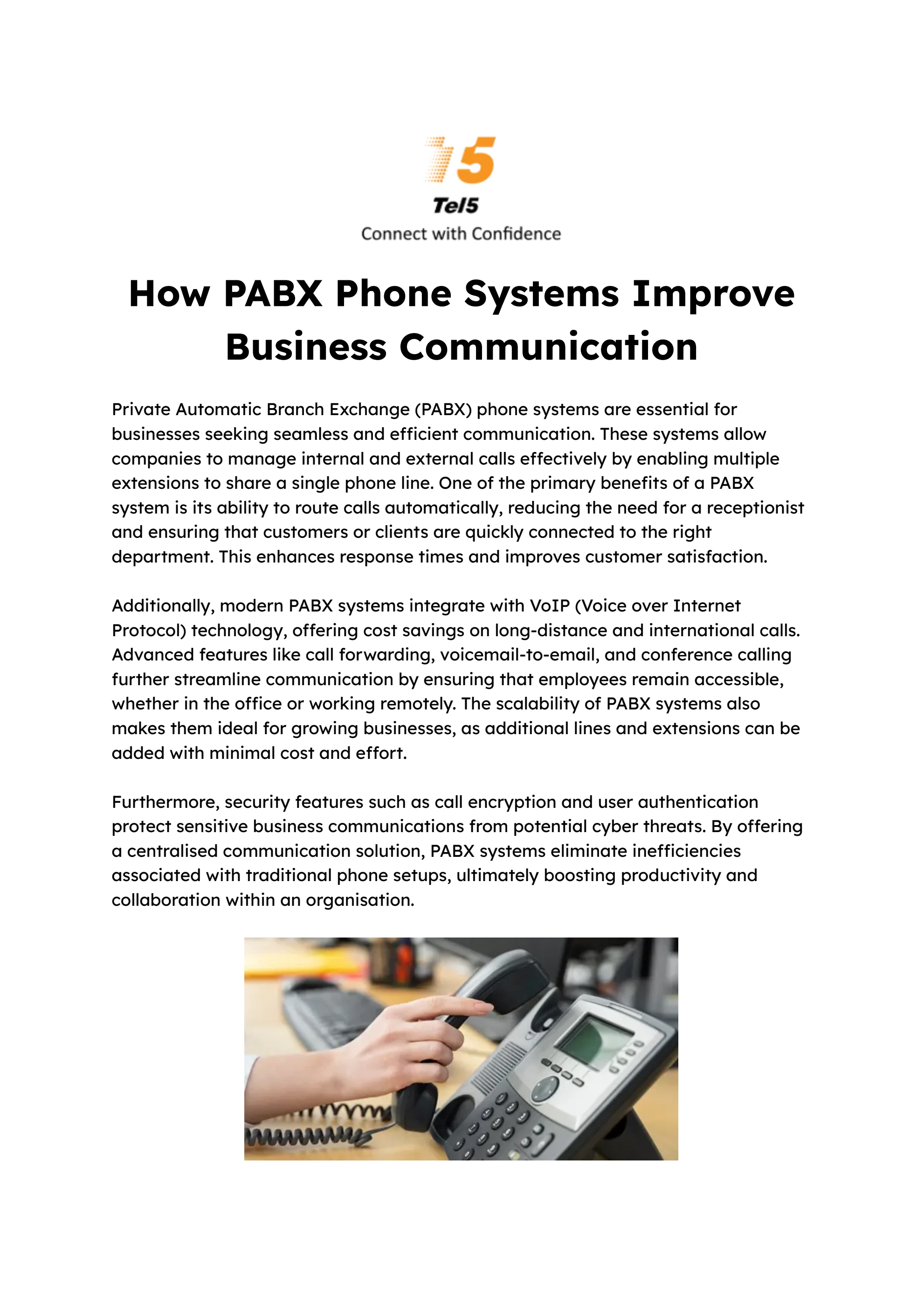 How PABX Phone Systems Improve Business Communication - Tel5 Australia ...